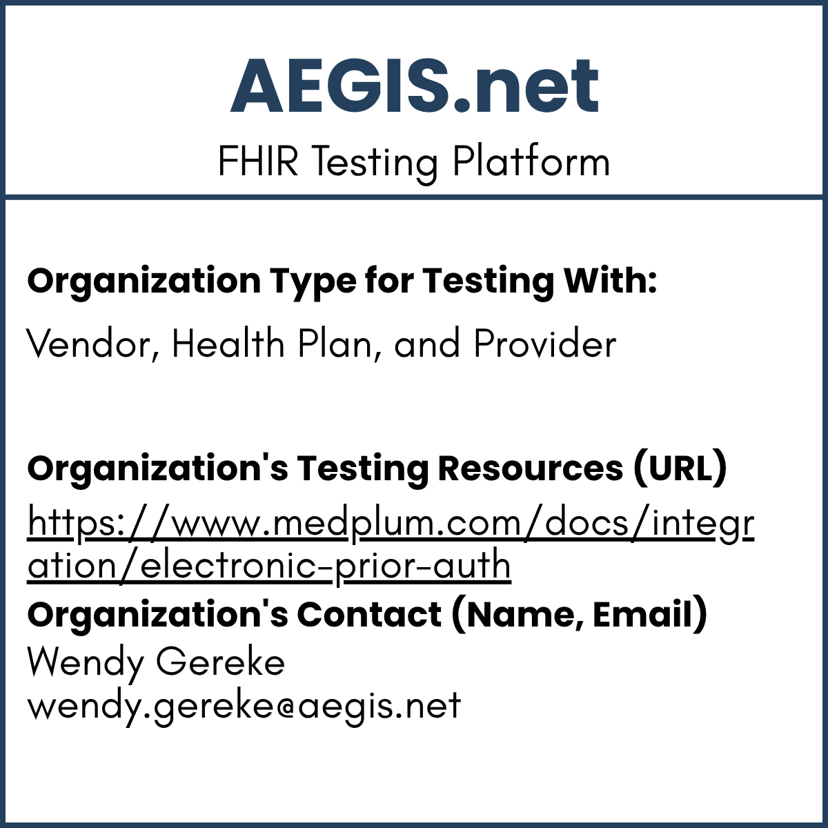 WEDI Testing Directory - Workgroup for Electronic Data Interchange (WEDI)