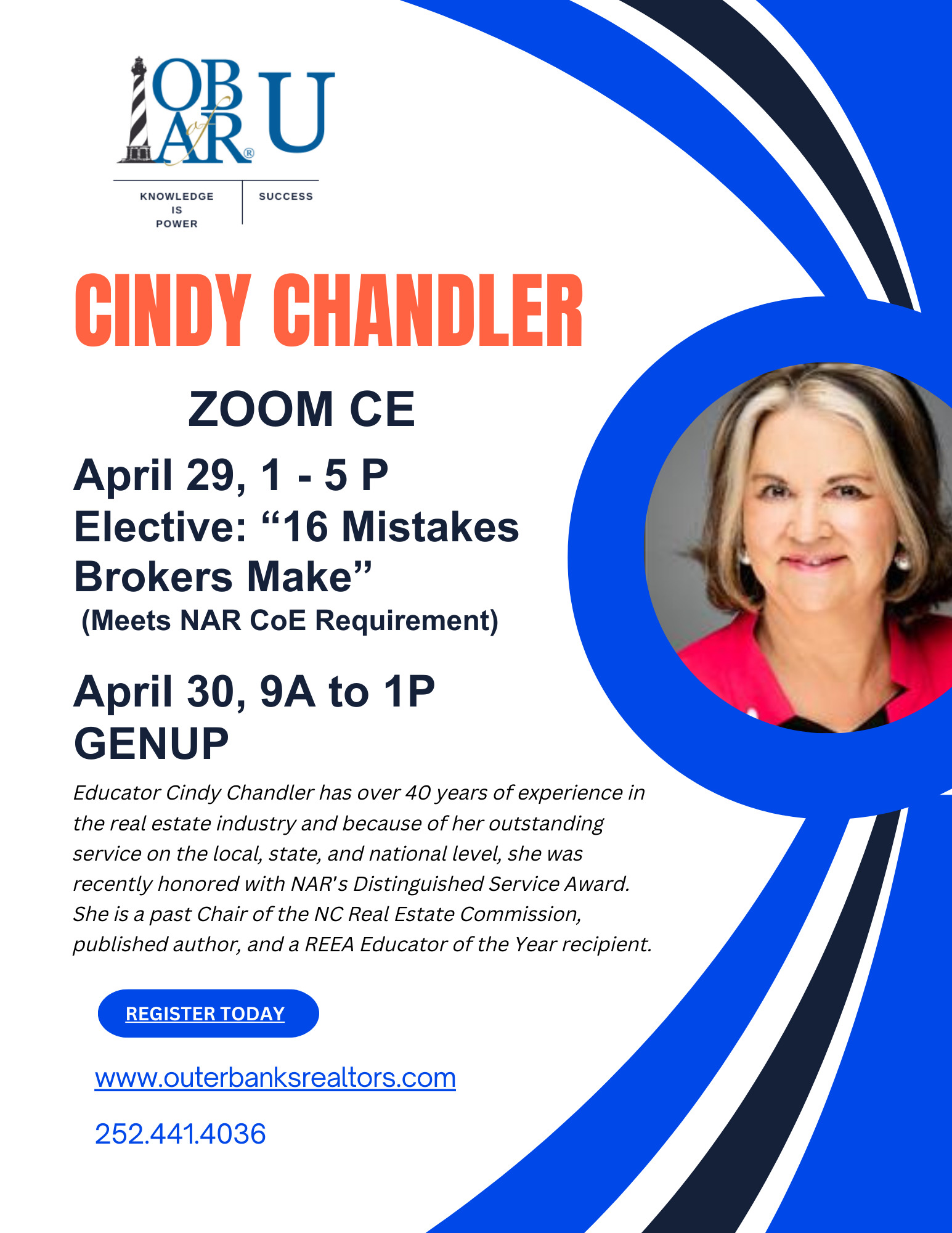 ZOOM CE with Cindy Chandler - Outer Banks Association of REALTORS®