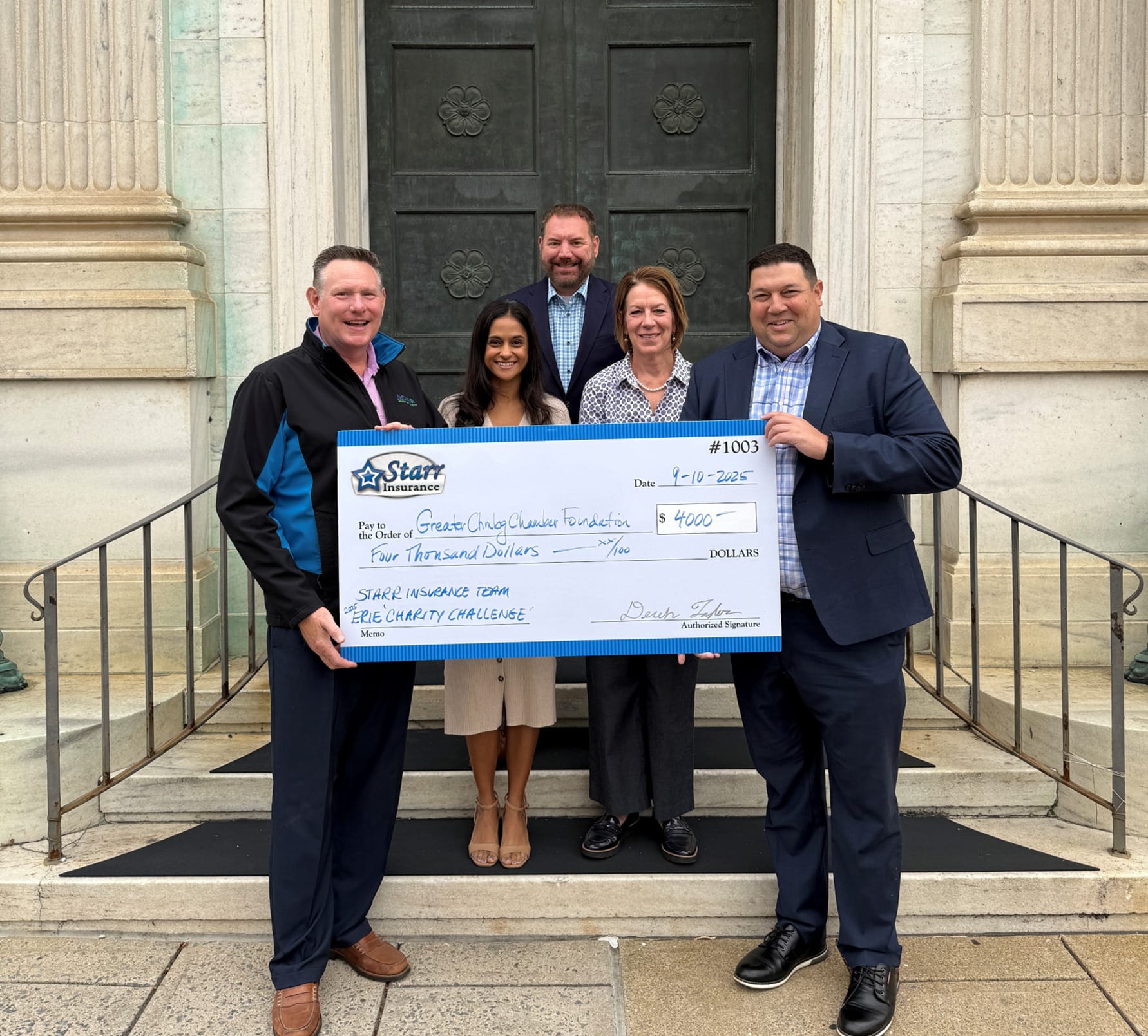 Starr Insurance Team Donates $4,000 to Foundation through Erie ...