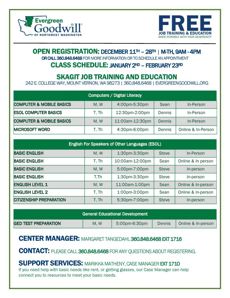 Evergreen Goodwill Computer Classes - Mount Vernon Chamber of Commerce