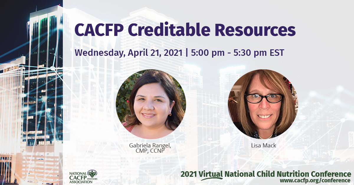 CACFP Creditable Resources - National CACFP Sponsors Association