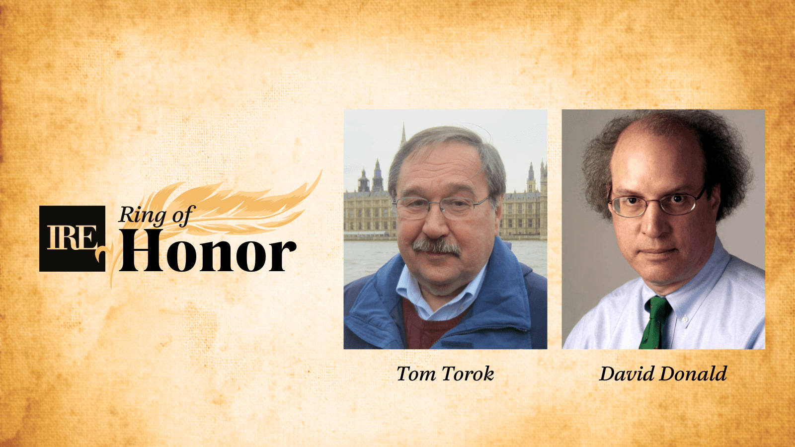 David Donald and Tom Torok inducted into IRE Ring of Honor
