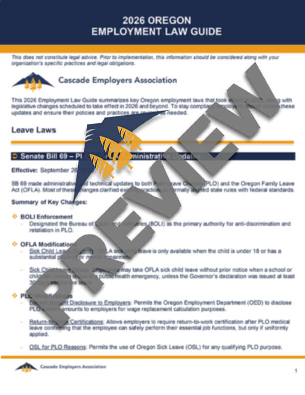 2026 Oregon Employment Law Guide - Cascade Employers Association