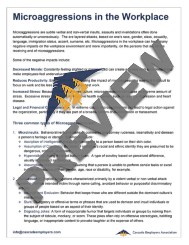 Addressing Microaggressions in the Workplace Guide - Cascade Employers ...
