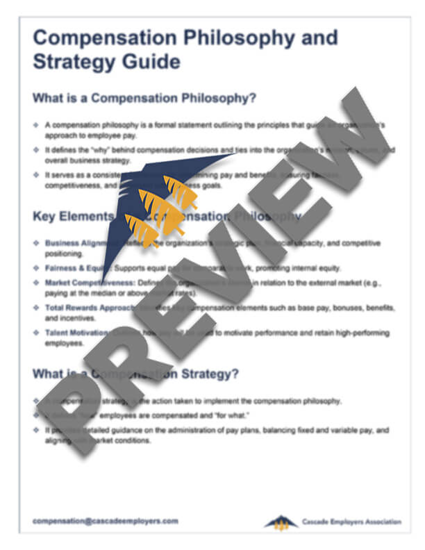 Compensation Philosophy and Strategy Guide - Cascade Employers Association