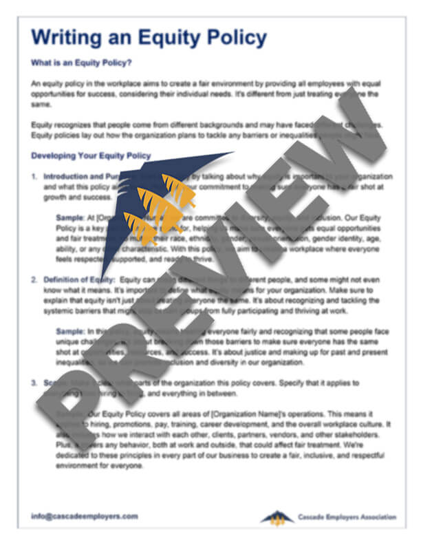 Writing an Equity Policy Guide - Cascade Employers Association