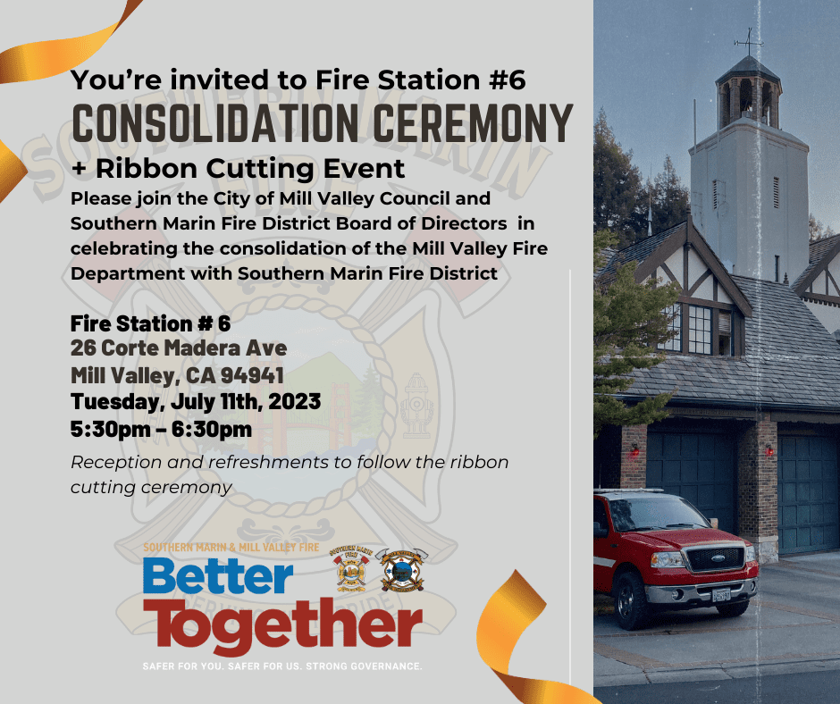 City of Mill Valley, Southern Marin Fire District Host a Consolidation ...