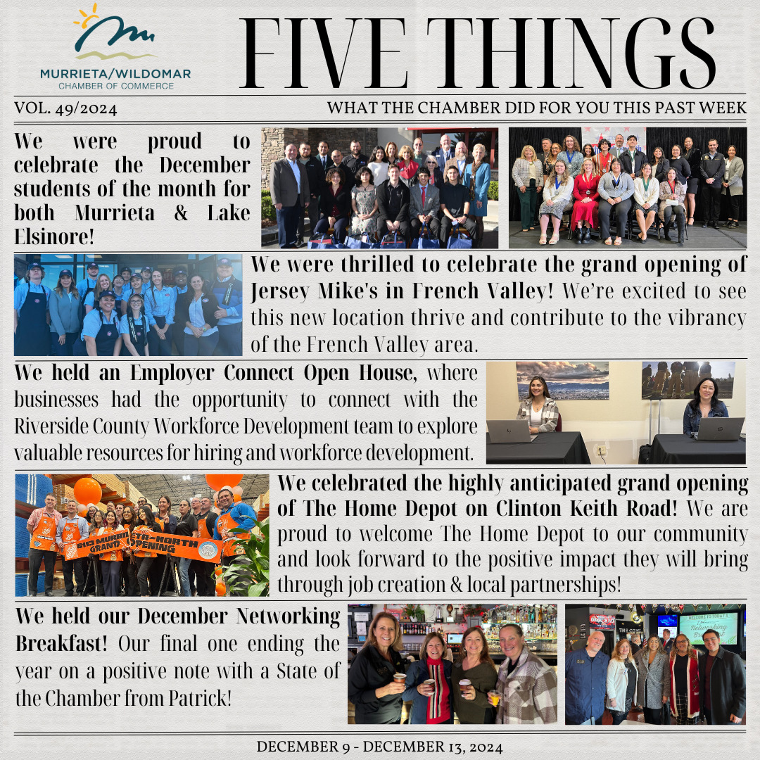 Five Things The Chamber Did For Your Business: December 9 - December 13 ...