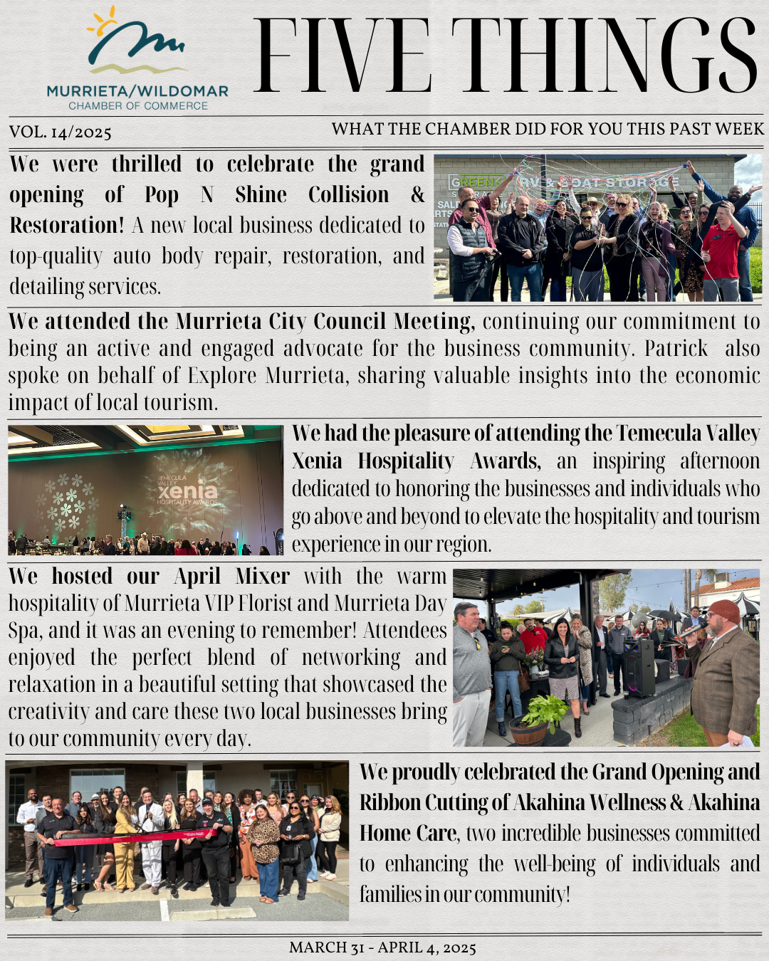 Five Things The Chamber Did For Your Business: March 31 - April 4, 2025 ...