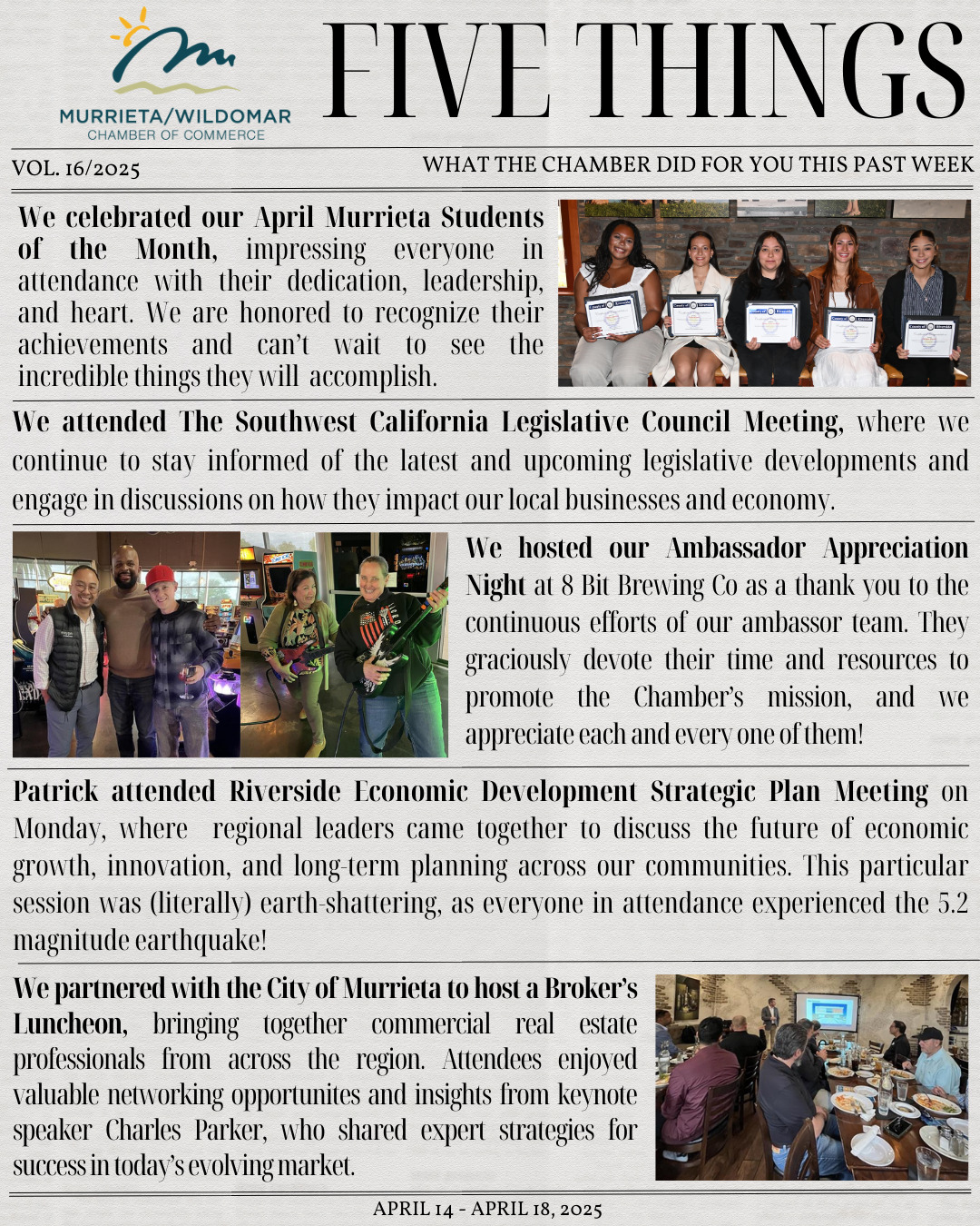 Five Things The Chamber Did For Your Business: April 14 - April 18 ...