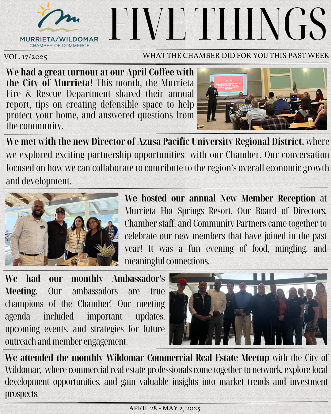 Five Things The Chamber Did For Your Business: April 21 - April 25 ...