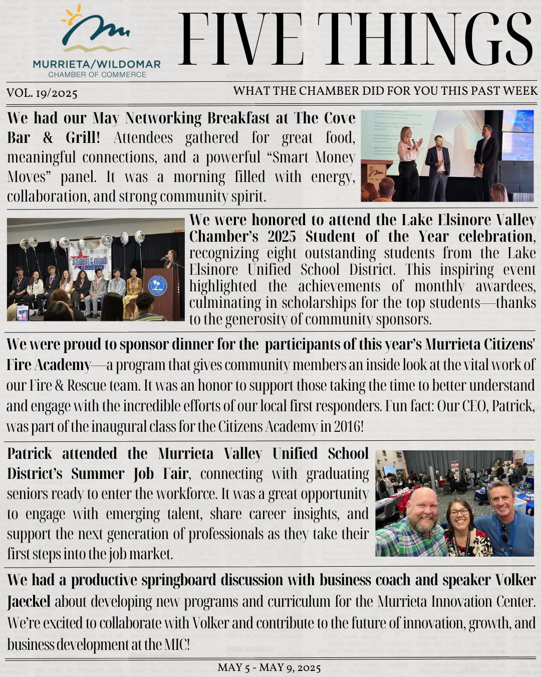 Five Things The Chamber Did For Your Business: May 5 - May 9, 2025 ...