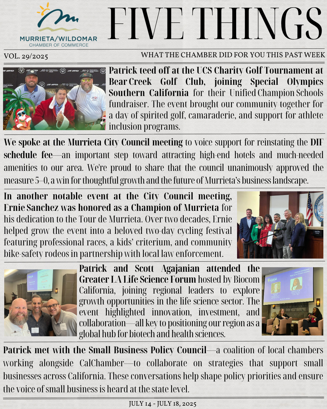 Five Things The Chamber Did For Your Business: July 14 - July 18, 2025 ...