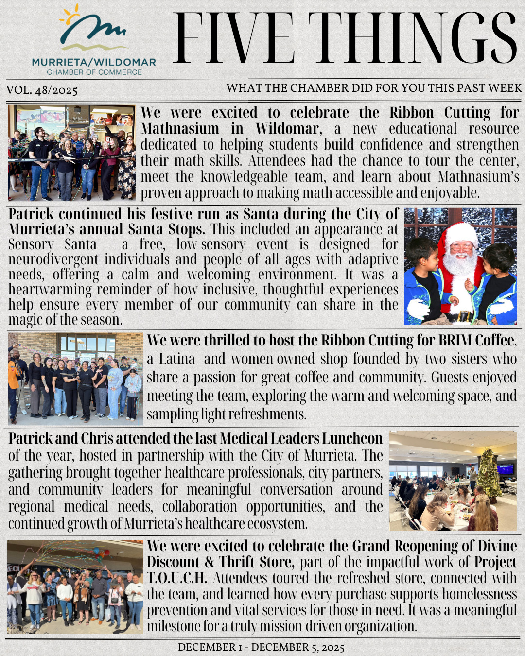 Five Things The Chamber Did For Your Business: December 1 - December 5 ...